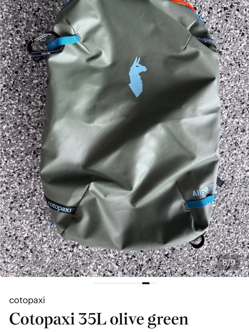 cotopaxi | Bags | Cotopaxi Olive Green Backpack With Blue And Orange ...